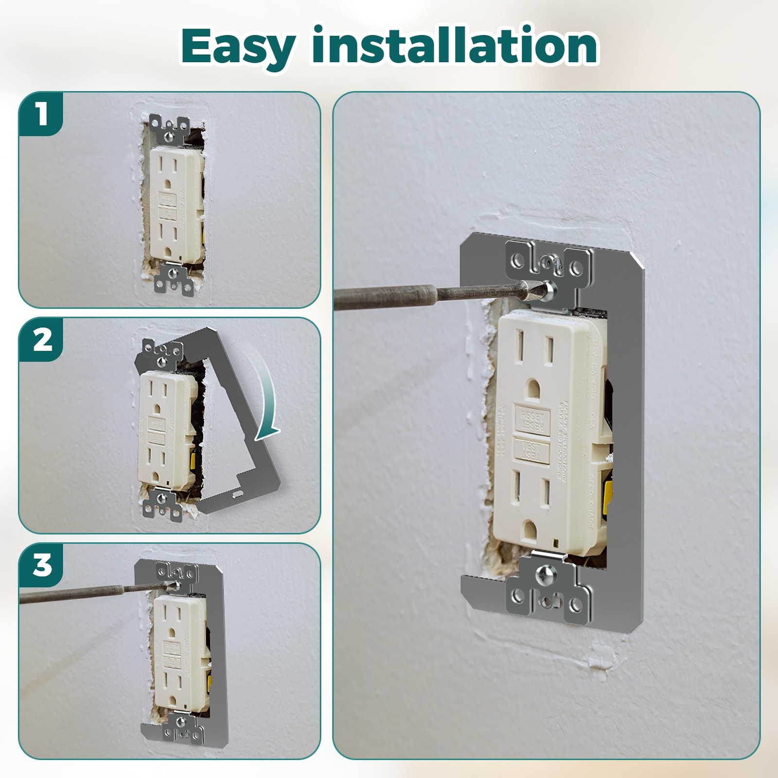 15 Pcs Wall Plate Spacers, Metal Outlet Spacers for Electrical Box ...