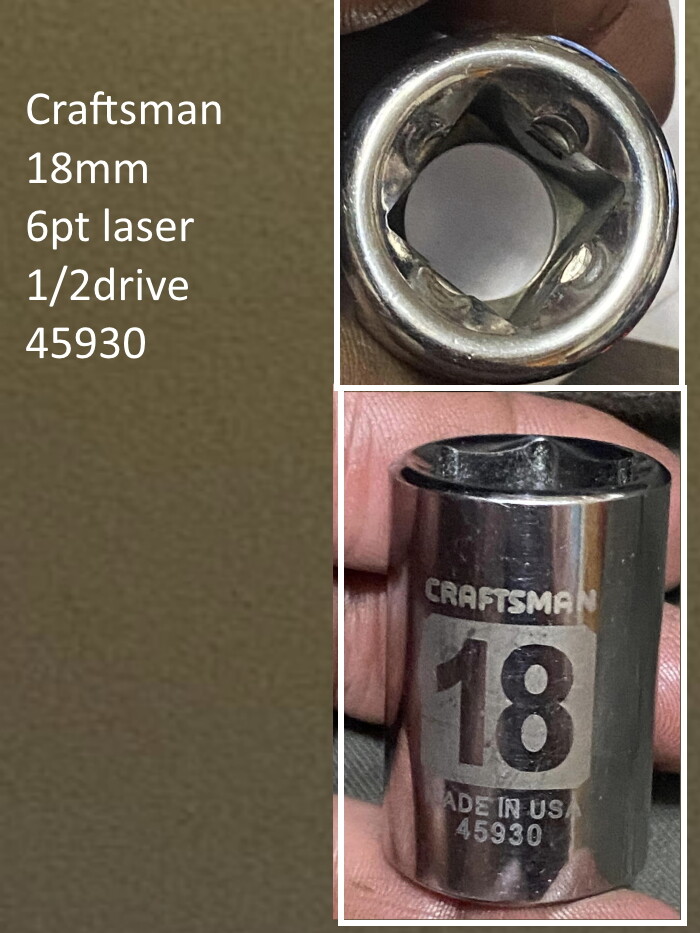 USA MADE 18mm and 19mm Sockets 6pt 12pt 3/8 1/2dr price each many ...