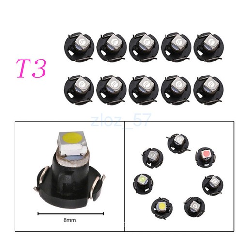 10 Pcs T3/T4.7 COB Wedge LED Dashboard Lamp Panel Bulb Car Instrument ...
