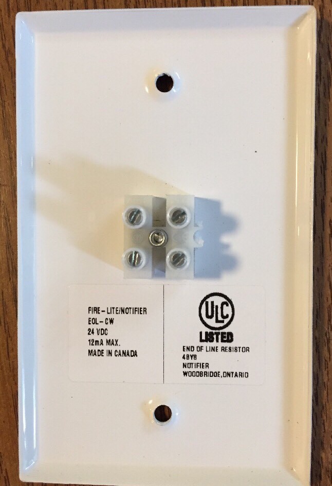 NOTIFIER FIRE-LITE EOL-CW END OF LINE RESISTOR 24VDC WHITE FIRE ALARM ...