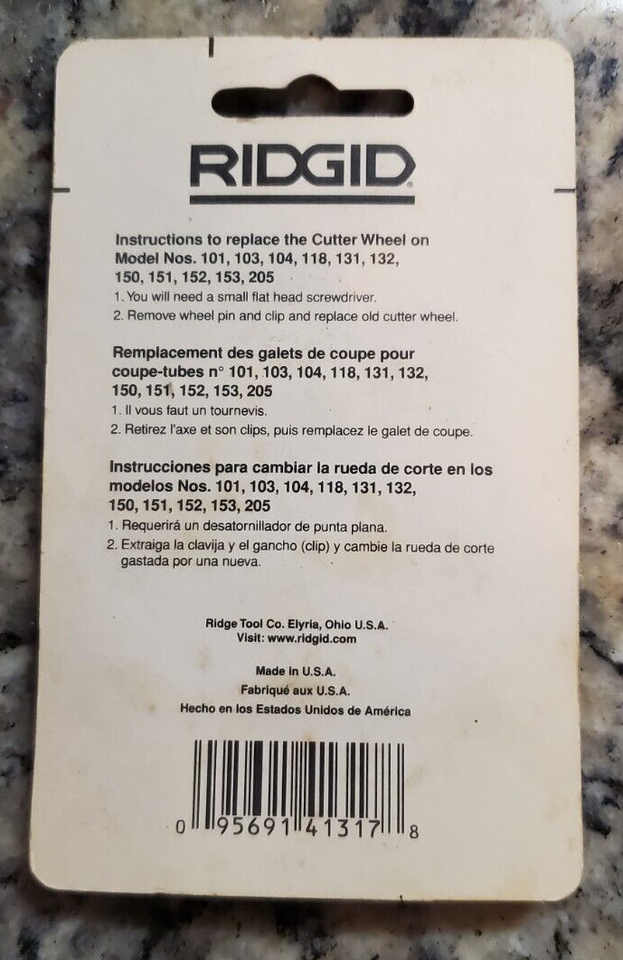 RIDGID 41317 Model E-3469 Tubing Cutter Replacement Wheel, Pipe Cutter ...