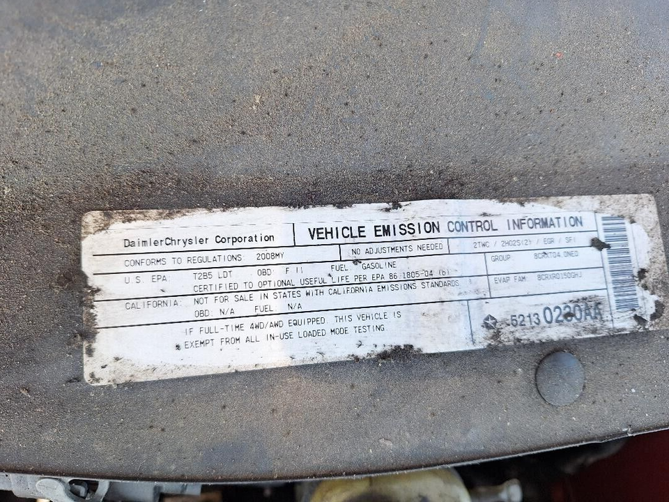 2007 2008 Dodge Nitro Chrysler Pacifica 4.0L Upper Air Intake Manifold ...