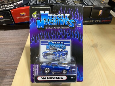 FUNLINE MUSCLE MACHINES '66 FORD MUSTANG BLUE W/ WHITE STRIPES | eBay