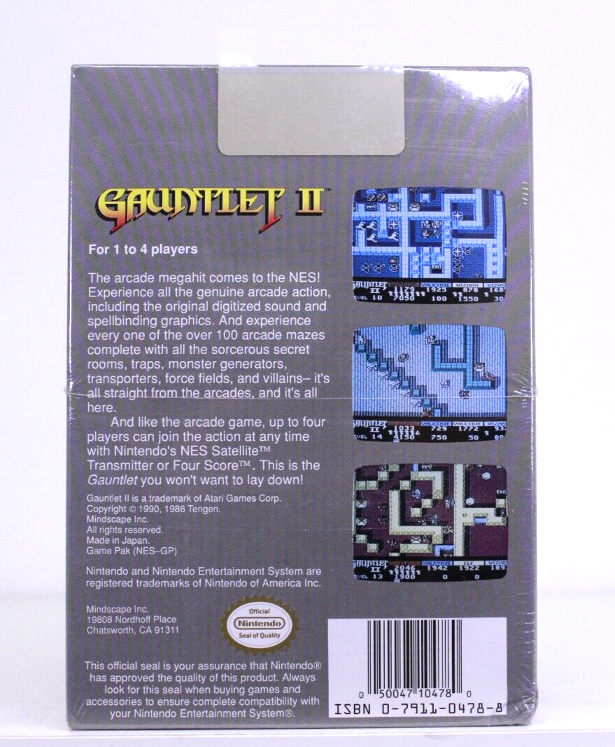 Gauntlet II 2 Brand New Nintendo NES Factory Sealed VGA WATA NIB H-Seam ...