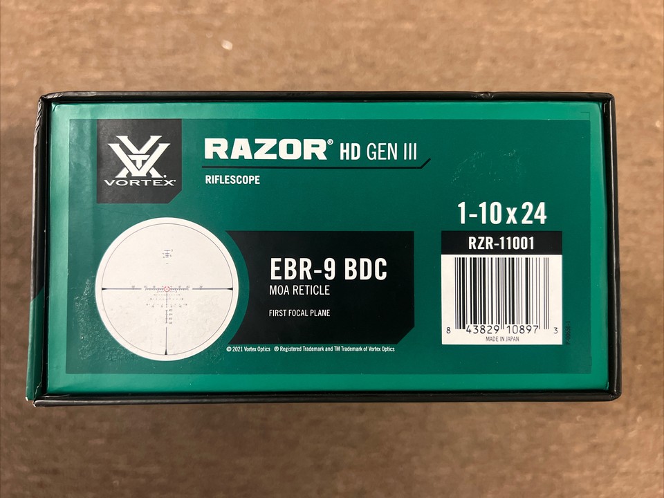 Vortex Razor HD Gen III 1-10x24 FFP Rifle Scope. MOA / MRAD (RZR-11001 ...