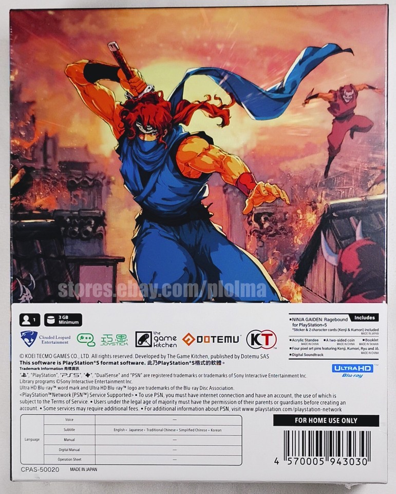 Ninja Gaiden: Ragebound SPECIAL EDITION New PS5 Game PlayStation 5 ...