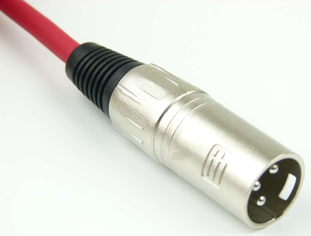 1 m Mikrofonkabel symmetrisch Adam Hall 3-Star ROT XLR 3 pol DMX ...