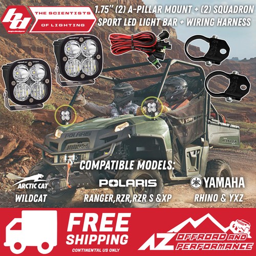 BAJA DESIGNS Squadron Sport A-Pillar Light Kit 1.75" For Polaris Ranger ...