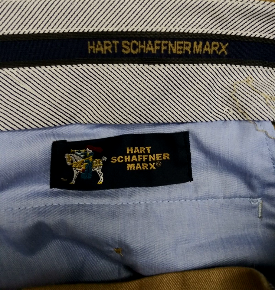 Hart Schaffner Marx Dress Pants 35x32 Slash Pkts Flat Front 98% Wool ...