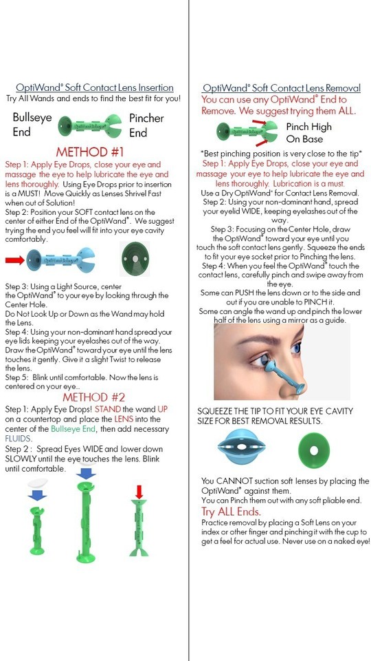 OptiWand Trial Pack of 3 Soft Contact Lens Insertion & Removal Tools | eBay