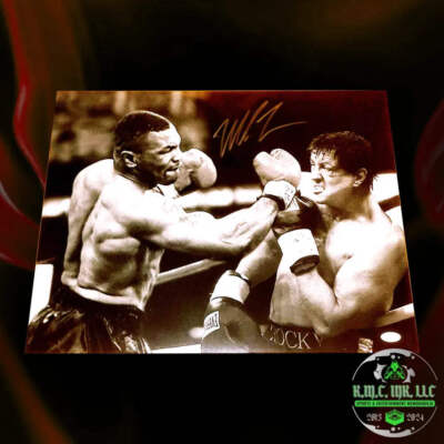 *IRON MIKE TYSON SIGNED AUTOGRAPHED 16X20 CUSTOM VS ROCKY BALBOA ...