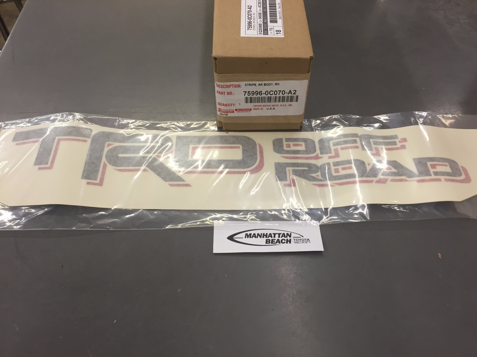 Toyota Tundra TRD Off-Road bedside decal BLACK/RED 75996-0C070-A2 ...