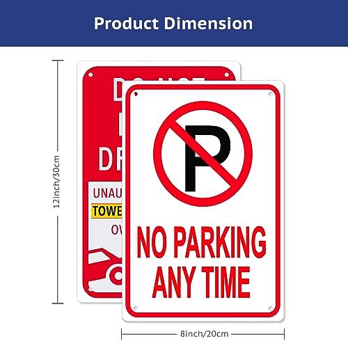 2 Pack No Parking Signs Do Not Block Driveway Signs,Unauthorized ...