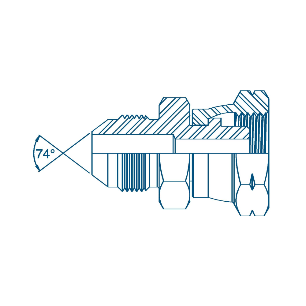 JIC Mâle X Pas Metric 1,5 Mm Rotatif Femelle 7/16 À 1-1/16 JIC / M12 À ...