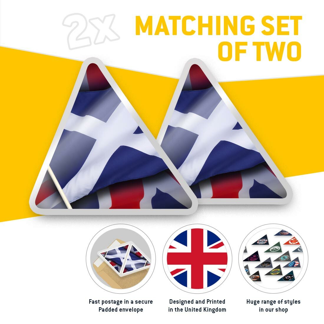 2 x Triangle Stickers 7.5cm - Scotland Scottish Flag Union Jack #15606 ...