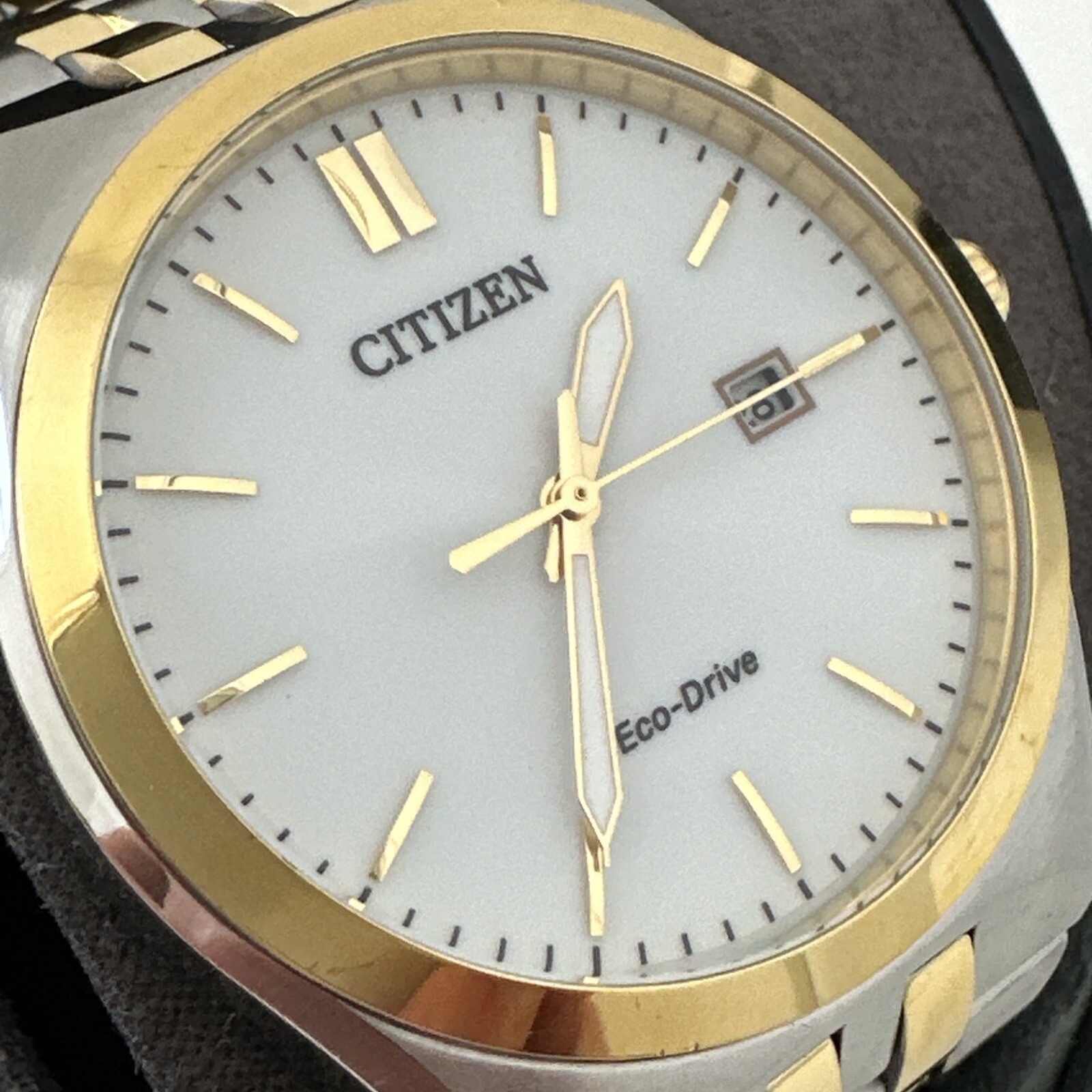 Citizen Eco-Drive Men's Date Silver Gold Stainless Steel Watch 40MM ...