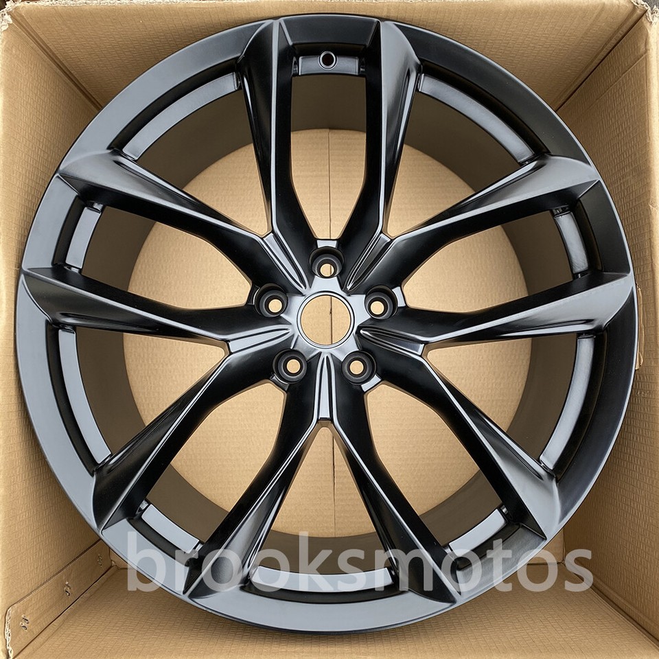 21" NEW STYLE BLACK STAGGERED WHEELS RIMS FITS TESLA MODEL S 21x9 21X10 ...