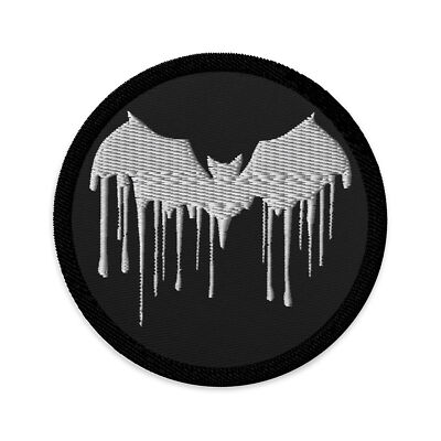 Vampire Bat Blood Drip Embroidered Patch White Thread Iron On Applique | eBay