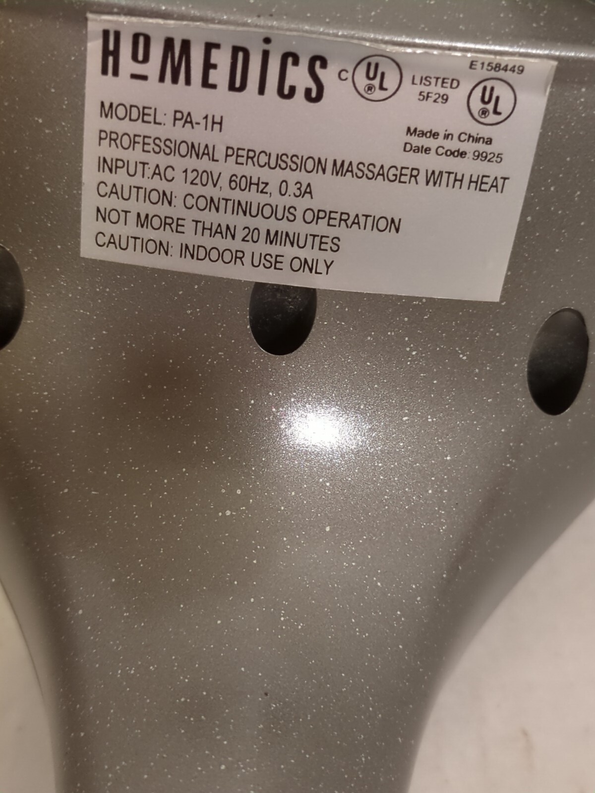 Homedics Model PA-1H Handheld Professional Percussion Massager With ...