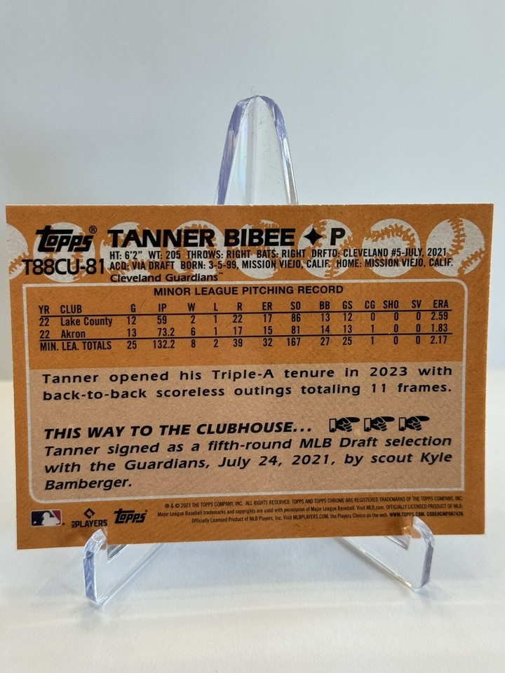 2023 Topps Chrome Update Tanner Bibee RC 35TH Anniversary Mojo ...