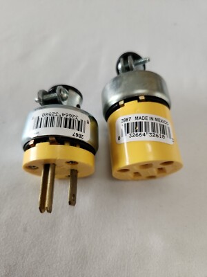 Eagle Grounded Male And Female Plugs NEW | eBay