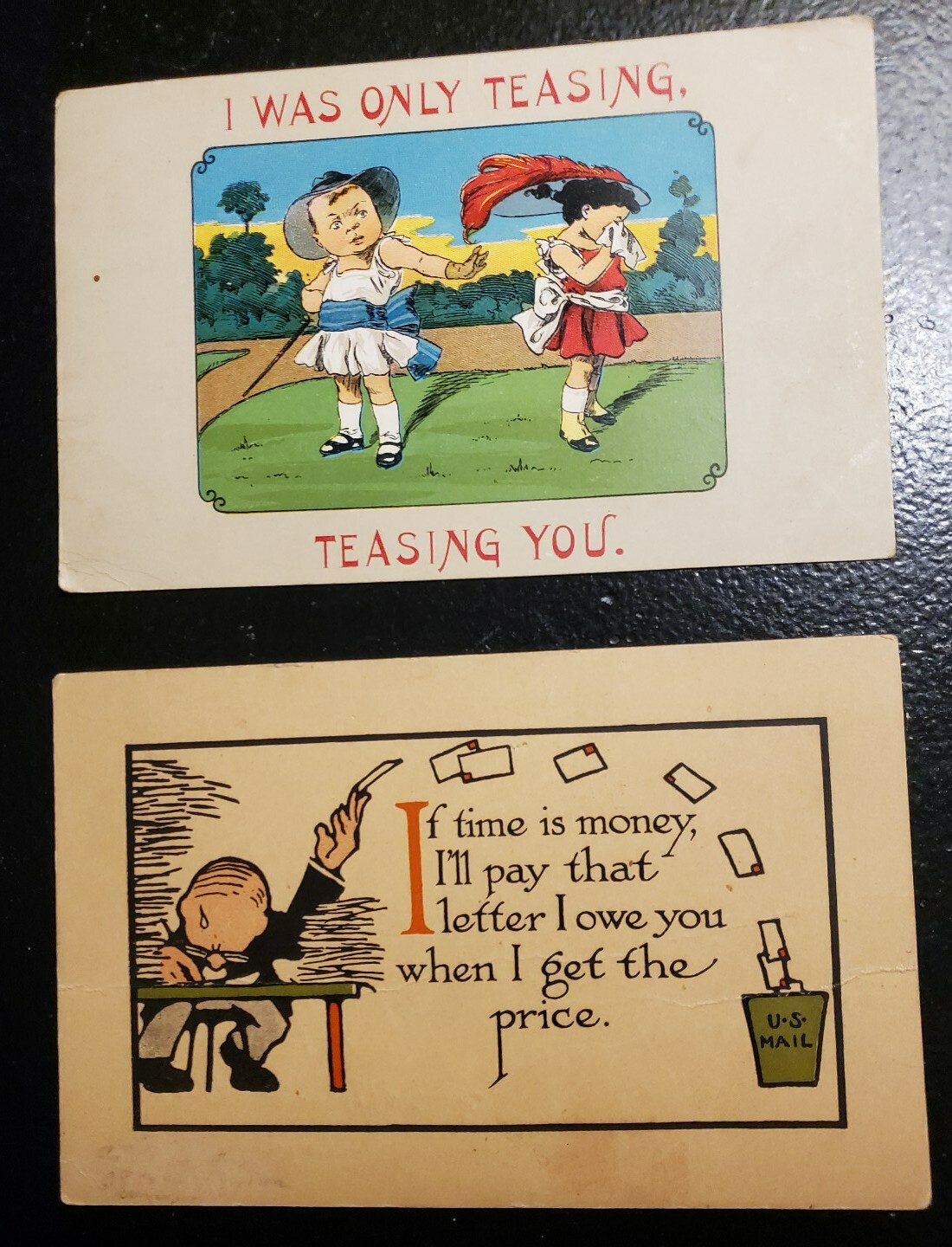 2 VINTAGE 1900s postcards: WORDS & SAYINGS | eBay