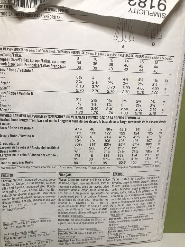 1990's Simplicity Misses' Dress Pattern 9183 Size 8-18 UNCUT | eBay