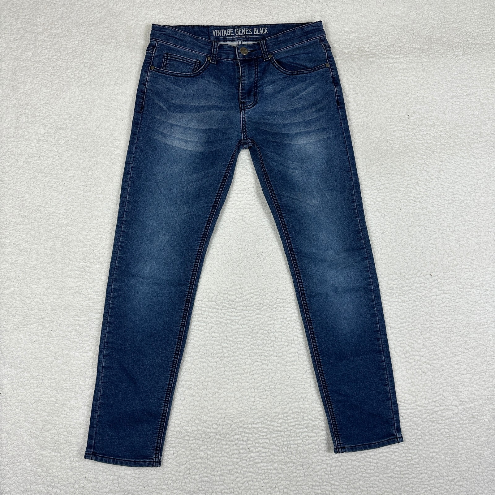 Vintage genes black Slim straight fit mens jeans size… - Gem