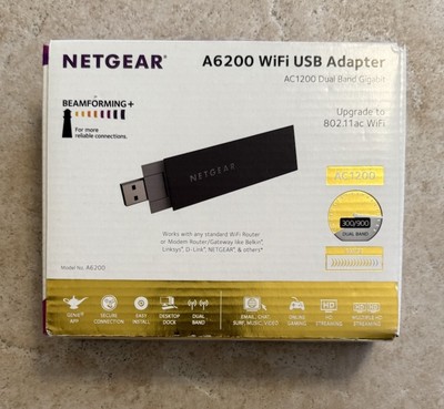 Netgear A6200 WiFi USB Adapter AC1200 Dual Band Gigabit SEALED NEW ...