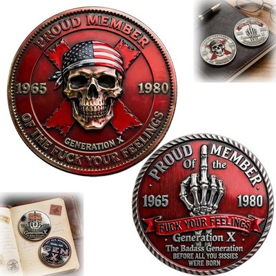 1/5PCS Gen X Skull Coin, Vintage Generation X Commemorative Coin | eBay