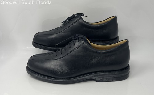 Sandro Moscoloni Mens Black Leather Lace-Up Oxford Shoes Size 12D With ...