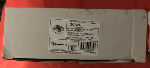 EDWARDS GCAVRF RED CEILING HORN STROBE 15-115cd, RED, FIRE MARKING ...
