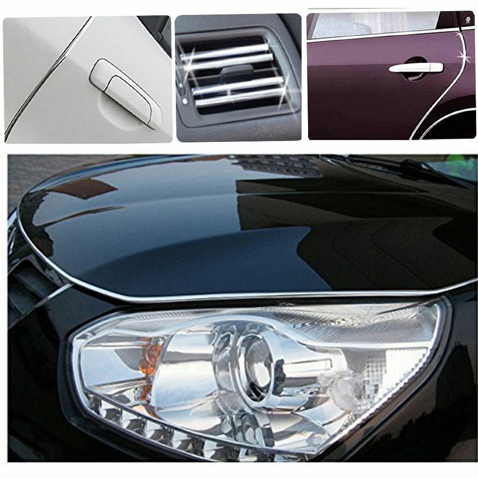 20FT Chrome Car Door Edge Molding Trim Seal Strip Scratch Protector ...