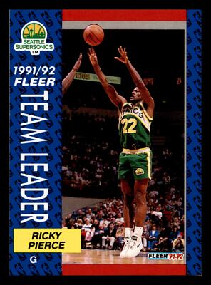 Ricky Pierce 1991-92 Fleer #396 Seattle SuperSonics Mint | eBay