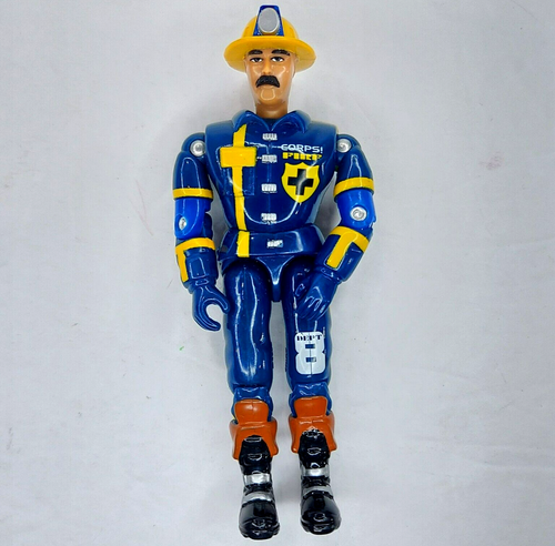 1999 The Corps Emergency 3.75" Blue Firefighter V1 Yellow Black Cross ...