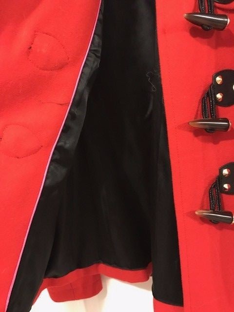 JUICY COUTURE RED WOOL SHORT SWING TOGGLE Studded COAT JACKET PEACOAT ...