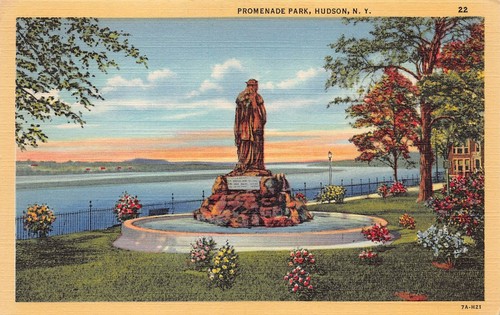 Promenade Hill Park Hudson NY New York Saint Winifred Statue Vtg ...