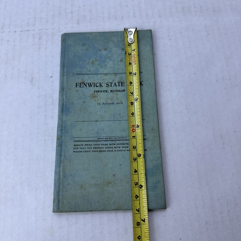Vintage Fenwick State Bank Balance Book Ledger Michigan Mich MI Unused ...