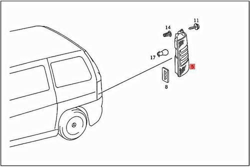 Genuine MERCEDES 638 638/2 V-CLASS Tail Light Rear Lamp Left 6388201264 ...