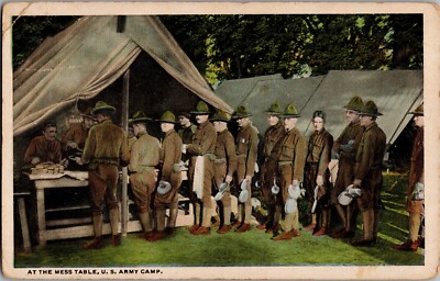 c1918 US Army Training Camp Mess Hall Soldiers Vintage Postcard | eBay