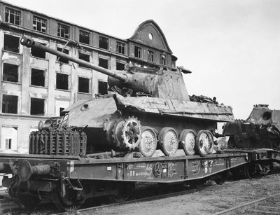 WWII B&W Photo German Panther Tank Damaged PzKpfw.V on Rail Cars WW2 ...