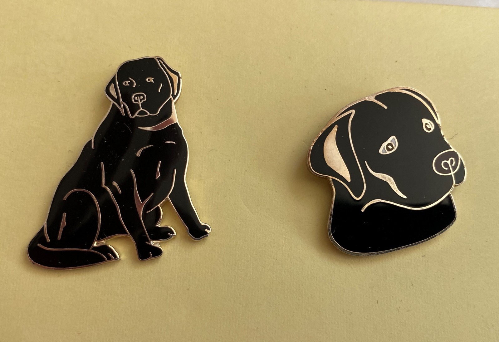 Lab Labrador Retriever Dog Pins, Head and Full Body-Gold tone & Enamel ...