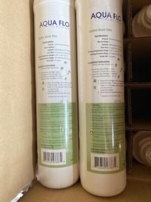 (2 PACK) Aqua flo 41407002 Quick Change Carbon Block Water Filter 5 mic ...