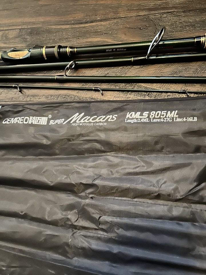 Macans Carbon Fiber Spinning Casting Fishing Rod Portable Green Fishing ...