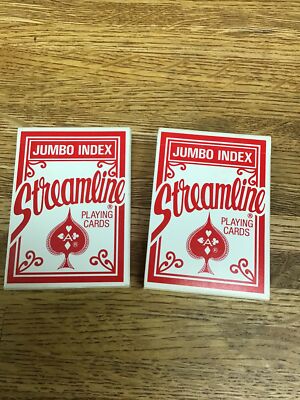 2 Vintage Hoyle Playing Cards JUMBO INDEX No.7 Both Red | eBay