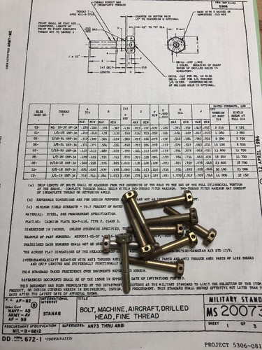(10ea) AN73-12 MS20073-03-12 CAD2 10-32 Drilled Head Bolts | eBay