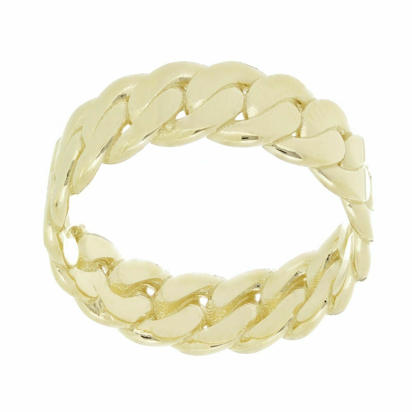 14k Yellow Gold Miami Cuban Ring Curb Link Band 8mm Size 10 - 6.5 grams ...