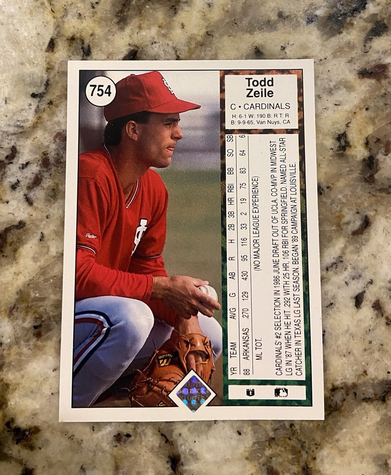 TODD ZEILE 1989 UPPER DECK ROOKIE CARD NEAR MINT+ CONDITION | eBay