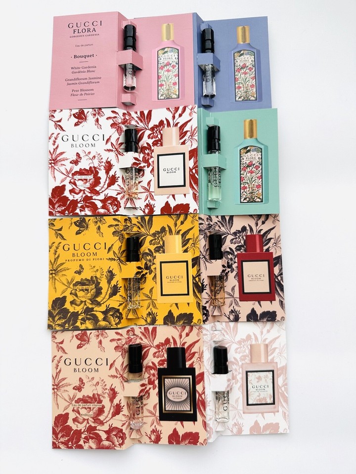 Gucci Flora Gorgeous & Gucci Bloom Perfume Collection Sample Size (8pcs ...