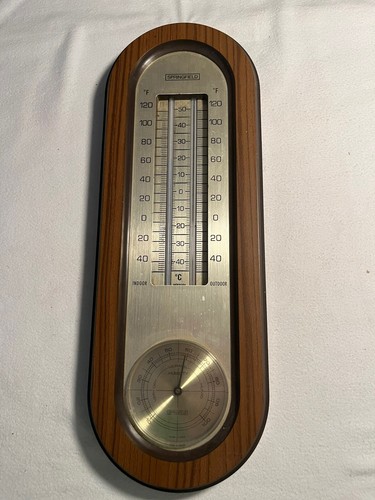Vintage Springfield Barometer And Indoor/Outdoor Thermometer | eBay